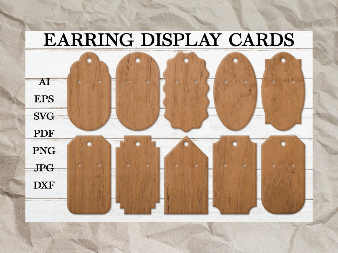 Earring Jewelry Display Cards Printable Template, Earring Holder, DIY ...