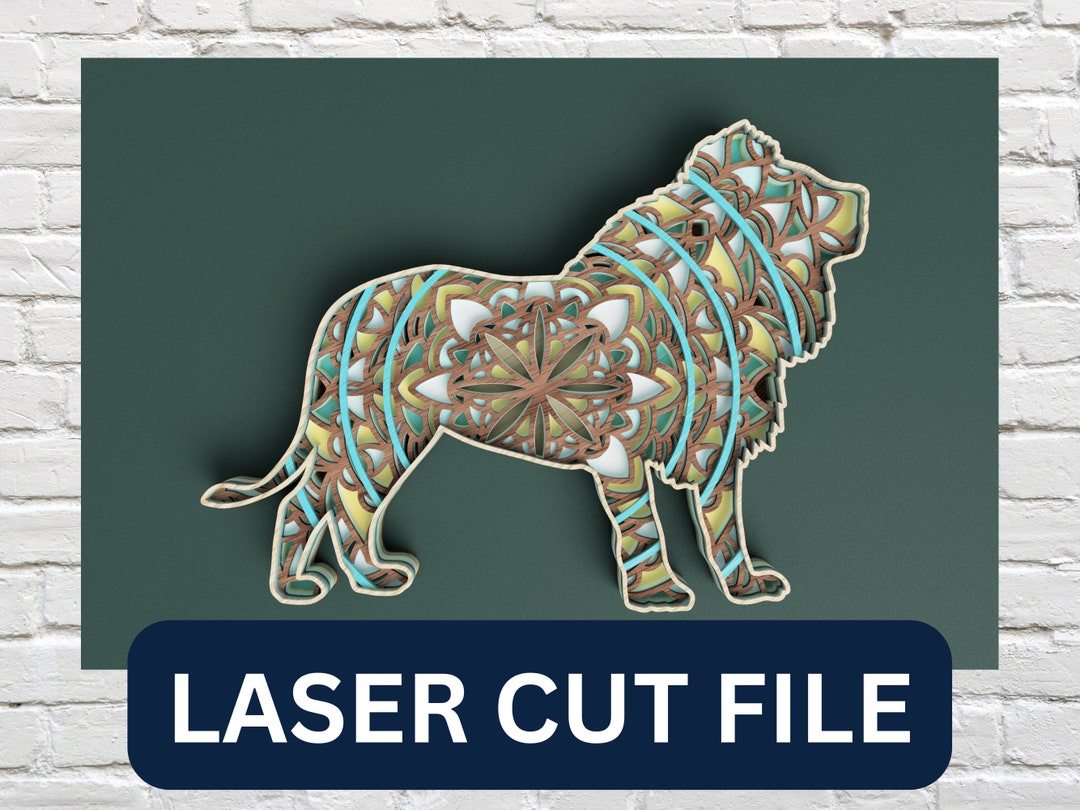 3D Layered Lion Mandala SVG DXF, African Animal 3D Mandala Svg, Svg ...