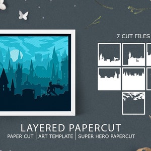 Superhero Shadow Box SVG, Layer SVG, 3D Shadow Box, Shadow Box, 3d ...