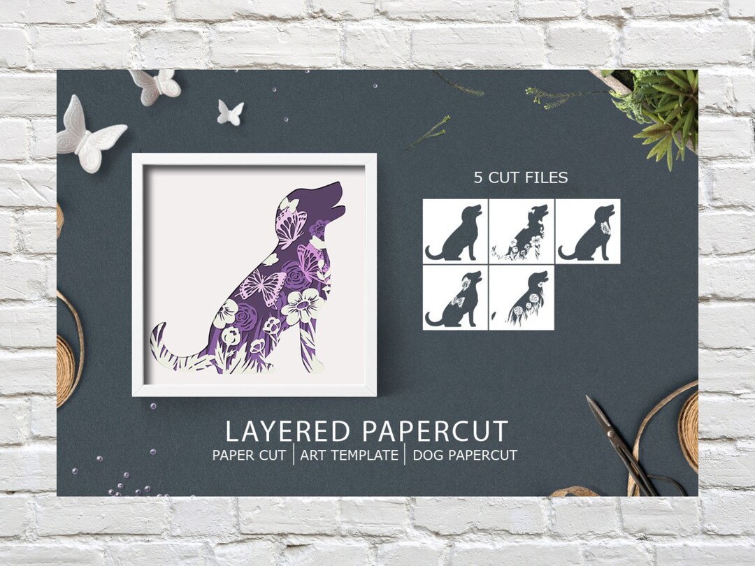 Dog Puppy 3D Layered Crafting SVG EPS, Layered Shadow Box, Layered ...