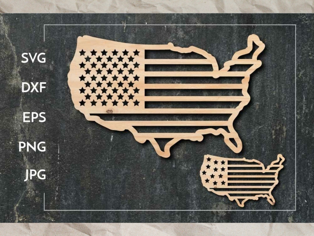 USA America Flag Map Layered SVG Cricut Design Downloads - Etsy
