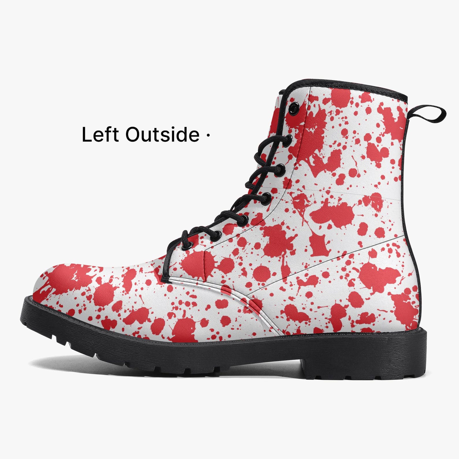 Blood Splatter Gothic Combat Boots – Horror-inspired Vegan Leather ...