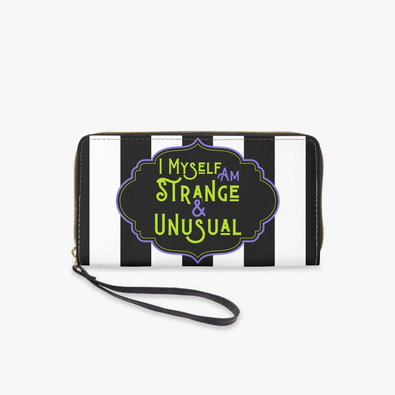 Strange and Unusual Beetlejuice-inspired Wristlet, Gothic Striped ...