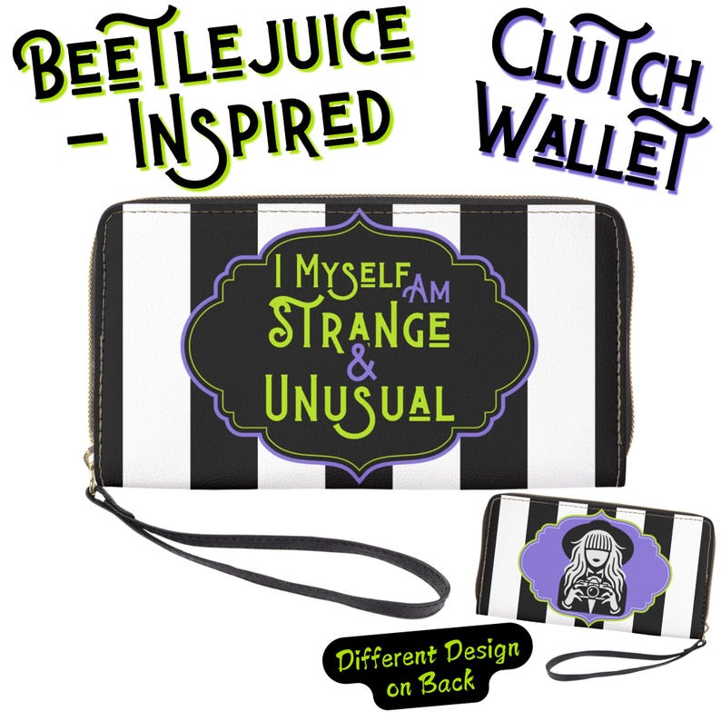 Strange and Unusual Beetlejuice-inspired Wristlet, Gothic Striped ...