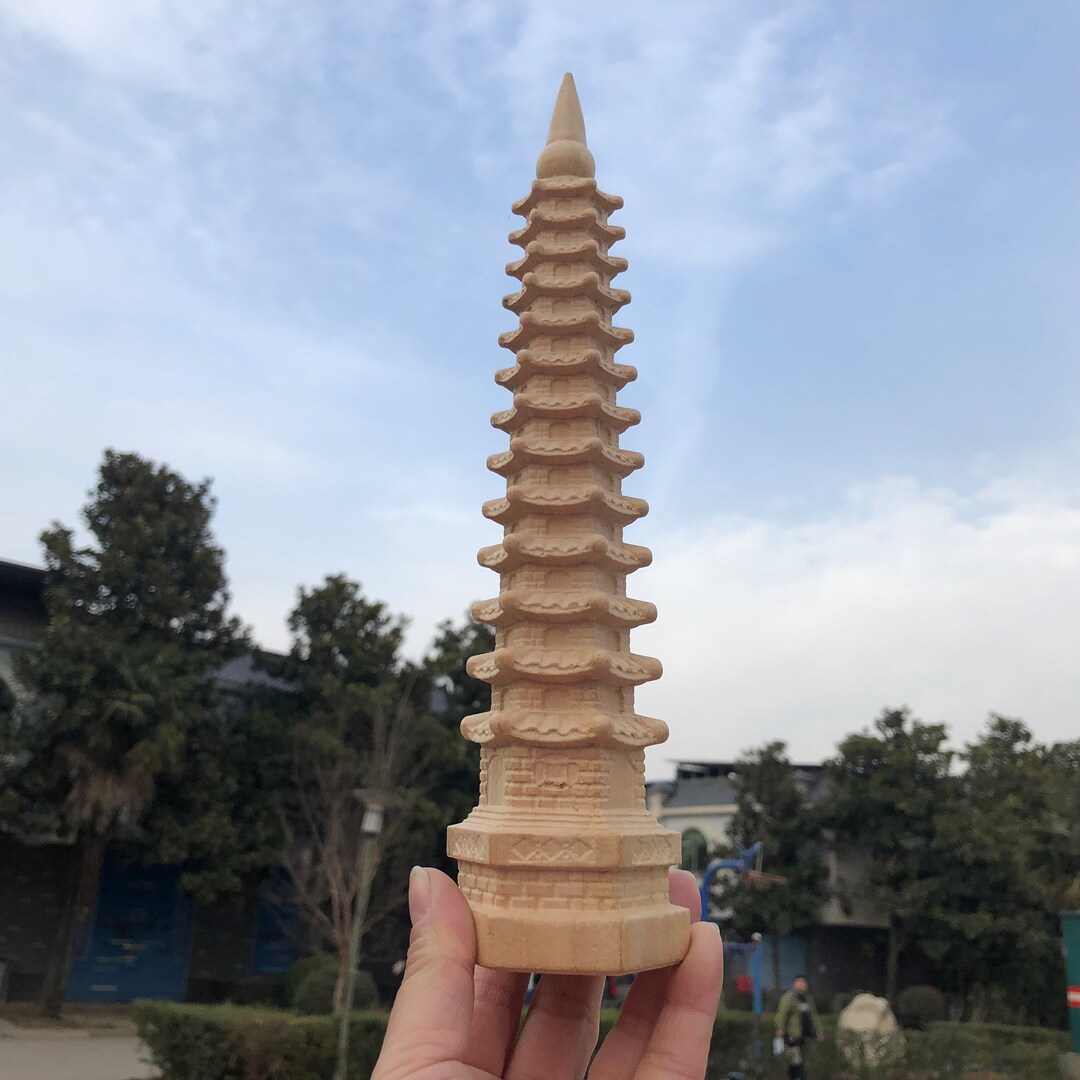 MD046 Peach Wood Wenchang Tower Stupa Pagoda Exorcise Evil Spirits ...