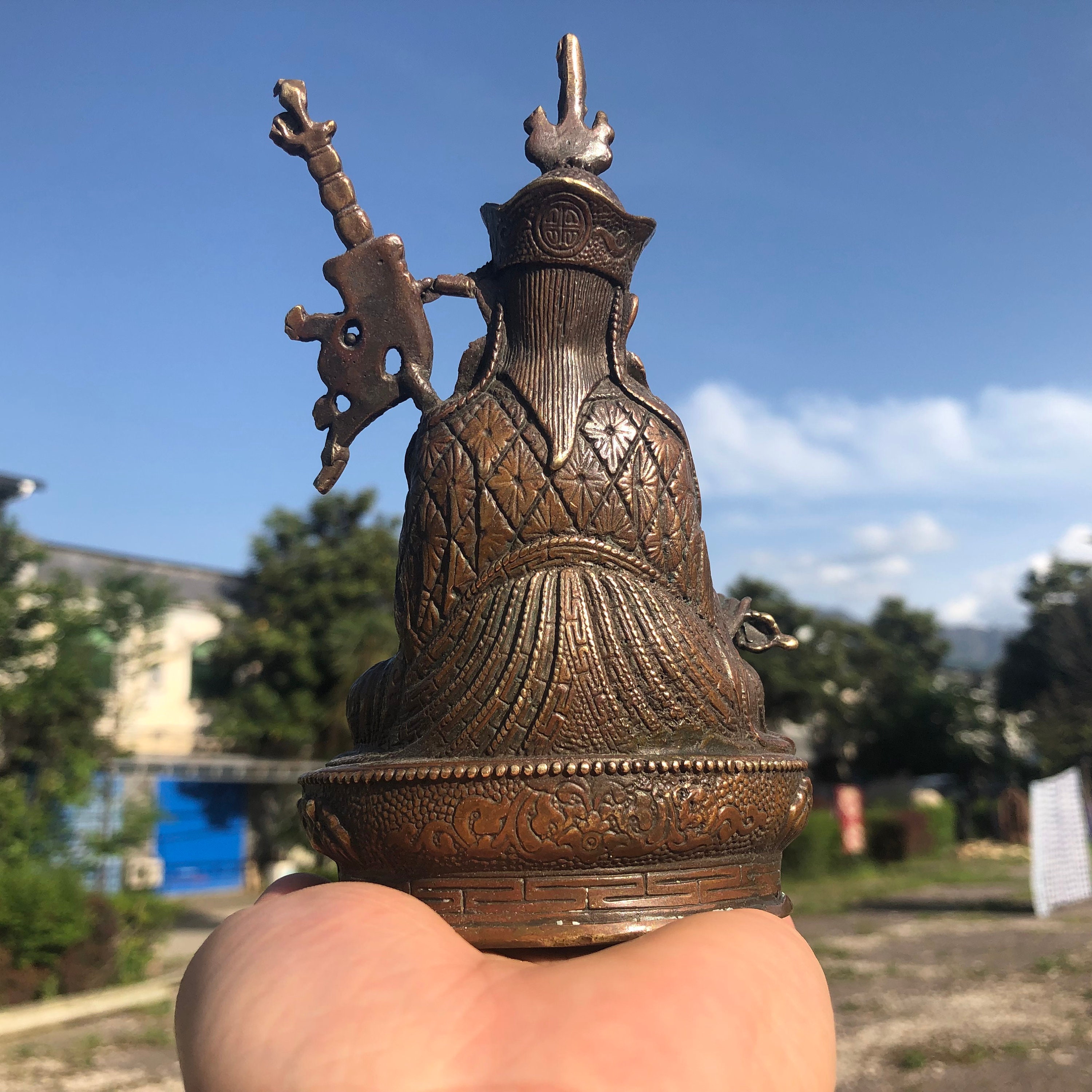 MD084 Antique Vintage Copper Bronze Padmasambhava Statue Handcrafts ...