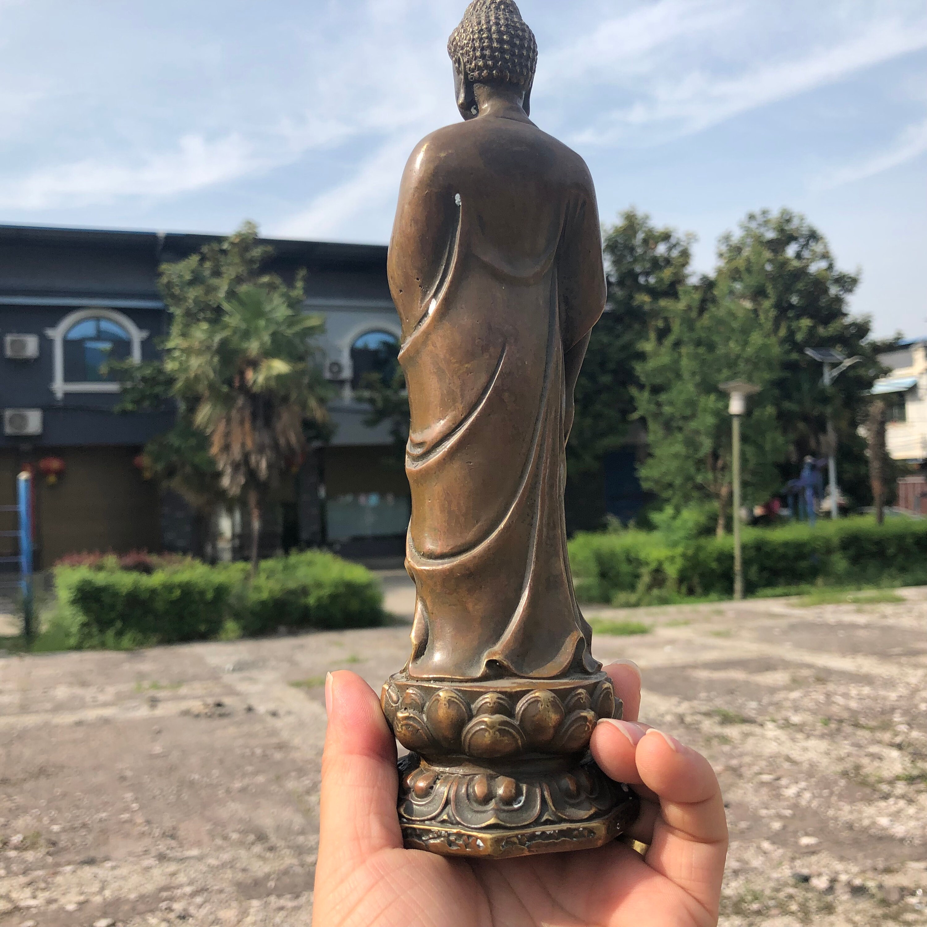 MD0891 Vintage Antique Copper Sitting Gautama Buddha Statue Shakyamuni ...