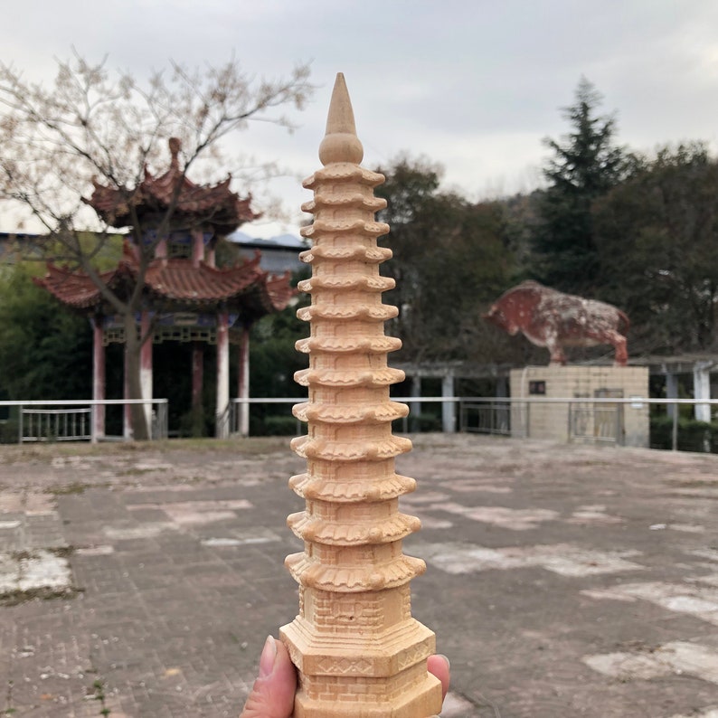 MD046 Peach Wood Wenchang Tower Stupa Pagoda Exorcise Evil Spirits ...