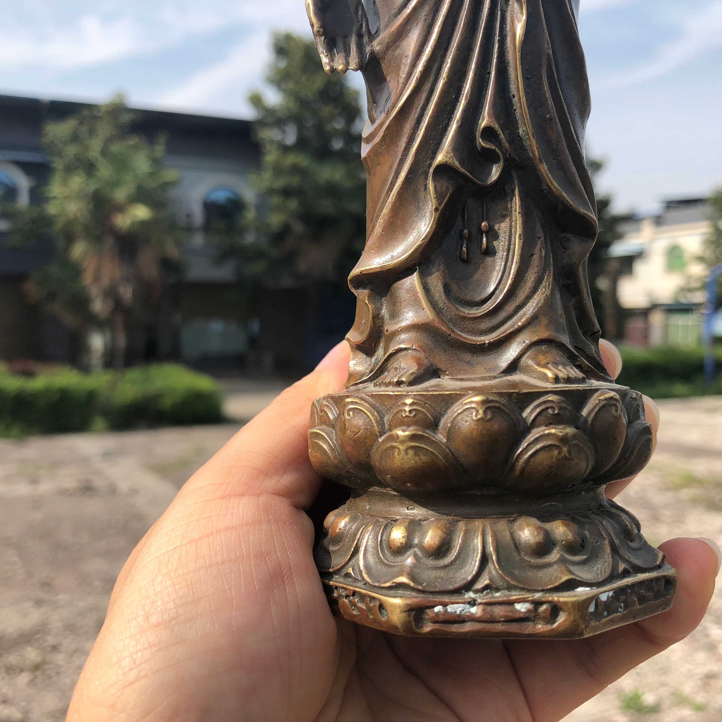 MD0891 Vintage Antique Copper Sitting Gautama Buddha Statue Shakyamuni ...