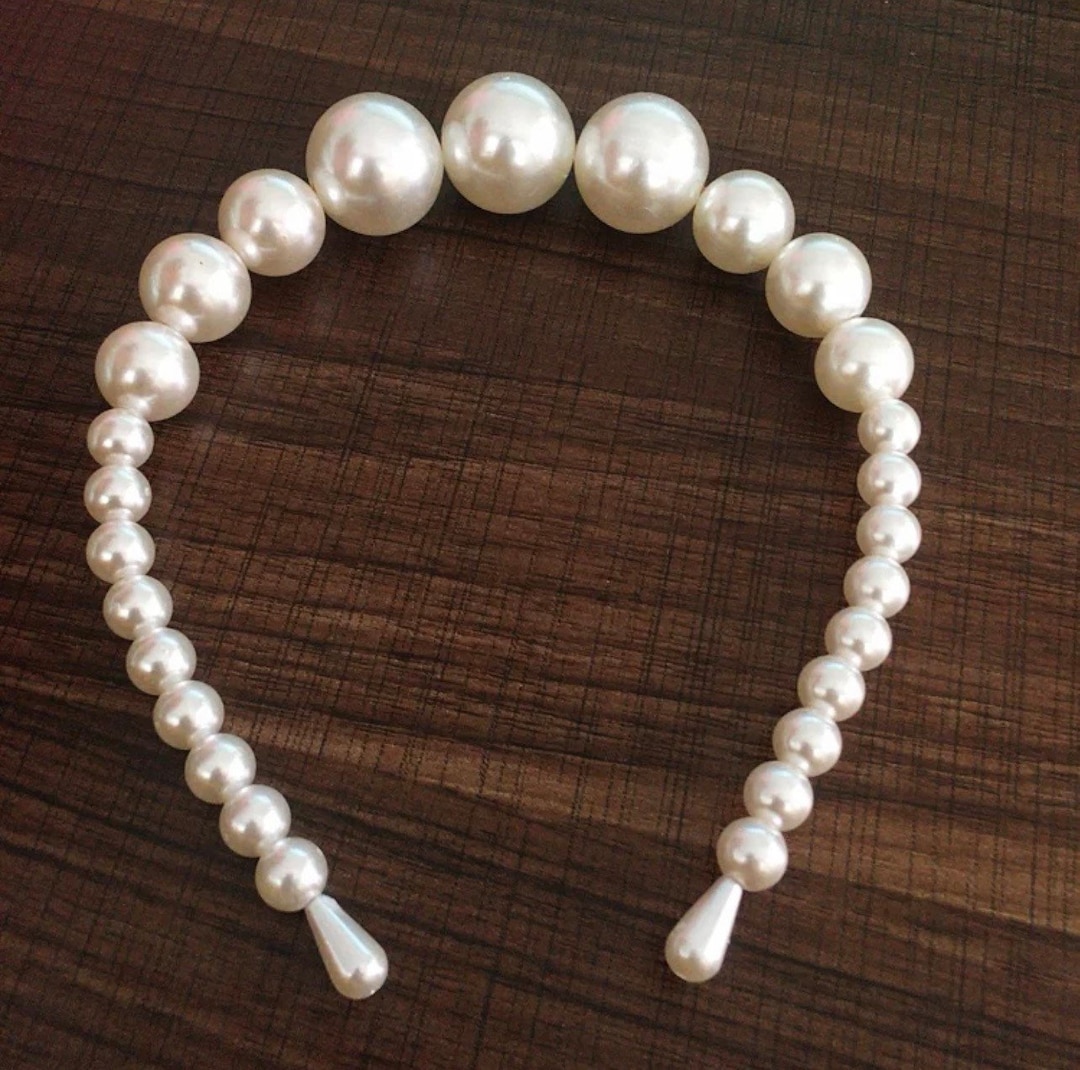 Large 22mm Pearl Headband Bridesmaids Pearl Headband Wedding - Etsy
