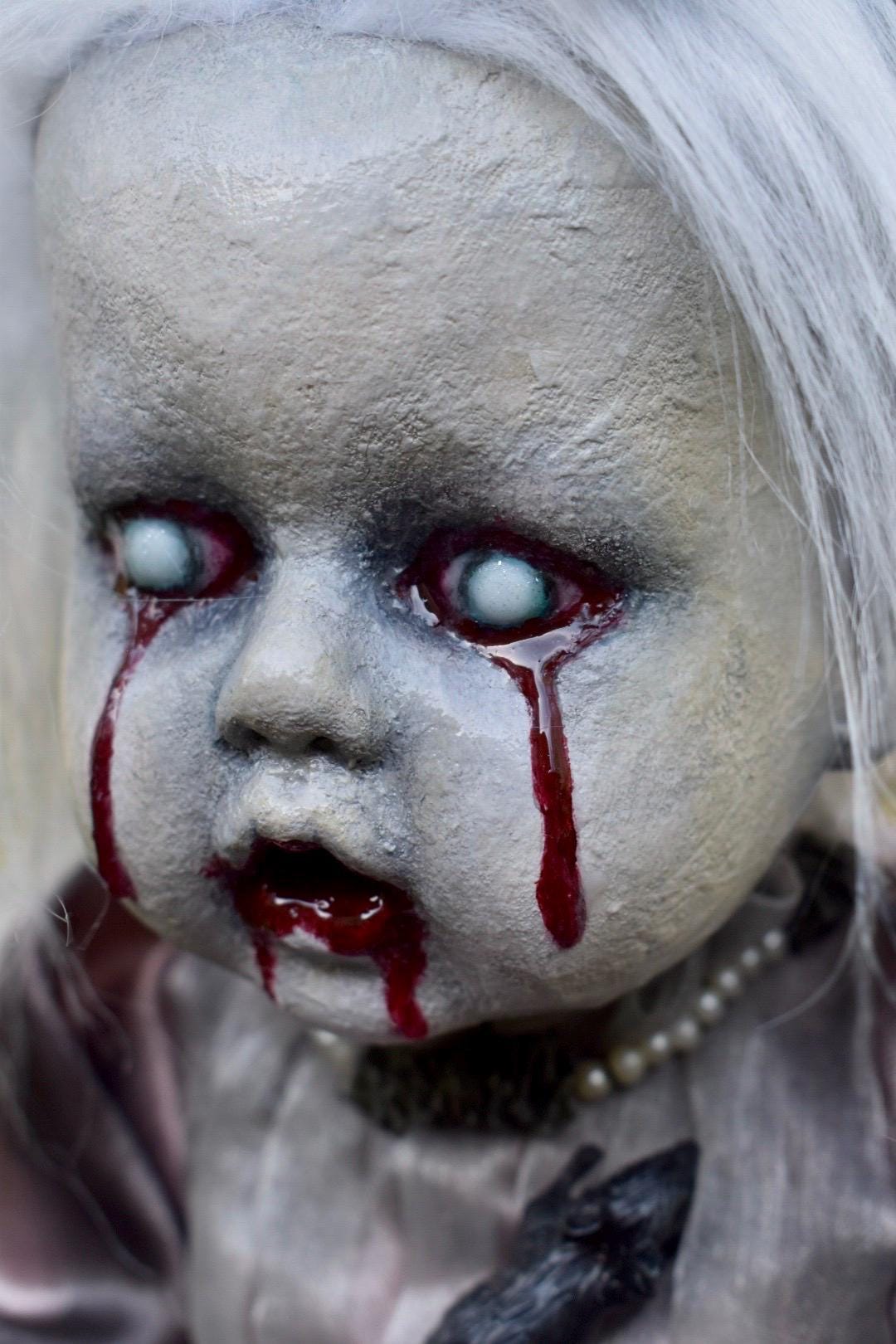 Horror Baby Girl Doll,creepy Cute Ooak Child,scary Spooky Doll ...