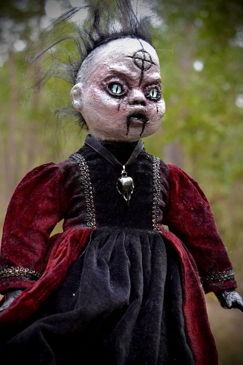 Dark Demon Doll, Haunted Creepy Ooak Art, Scary Terrifying Collectible ...