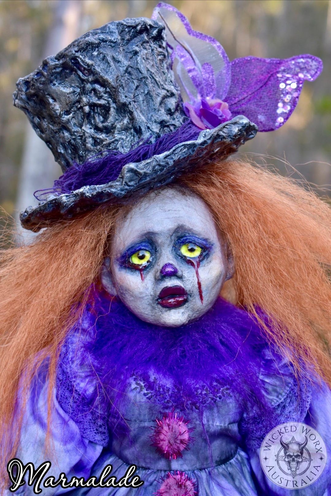 OOAK Evil Clown Doll Creepy Cute Dark Art Porcelain Horror Haunted ...