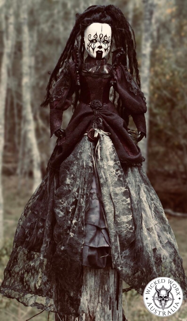 Gothic Creepy Black Magic Doll,fantasy Art Prop,ooak Spooky Collectible ...