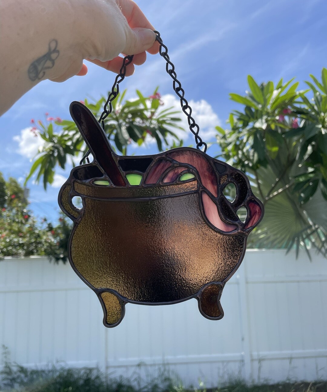Stained Glass Cauldron Suncatcher, Unique Halloween Decor - Etsy