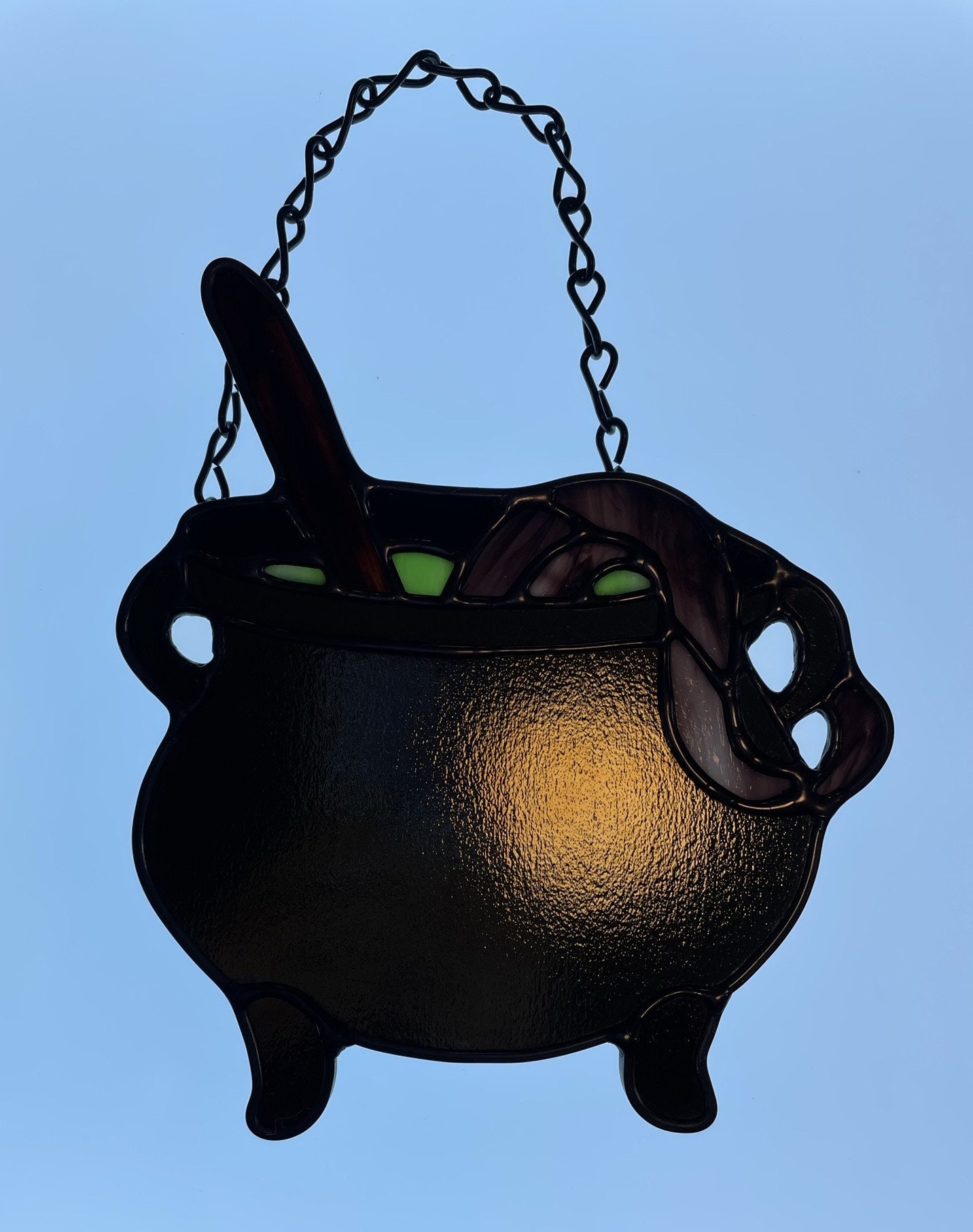 Stained Glass Cauldron Suncatcher Unique Halloween Decor - Etsy
