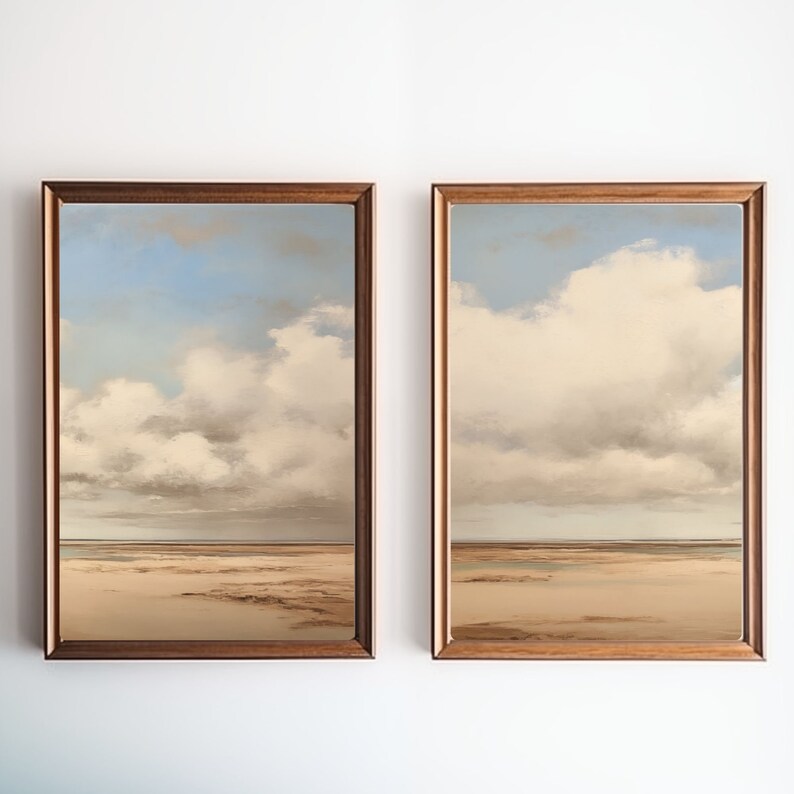 Printable Landscape Diptych, Cloudy Sky Print Set, Set of 2 Prints ...