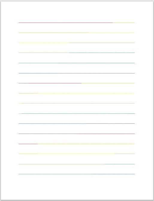 Printable Lined Paper With Lines in Rainbow Colors - Instant Download ...
