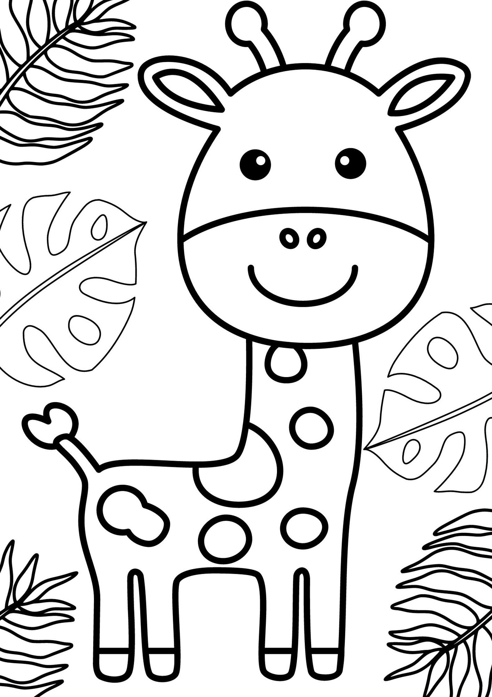 Giraffe Coloring Sheet - Etsy