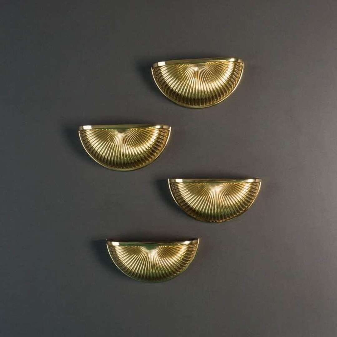 Shell Shaped Solid Brass Cabinet Pulls Knobs A Pair - Etsy