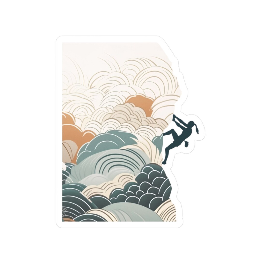 Rock Climbing Vinyl Sticker, Japanese Elements: Adult Stickers, Water ...