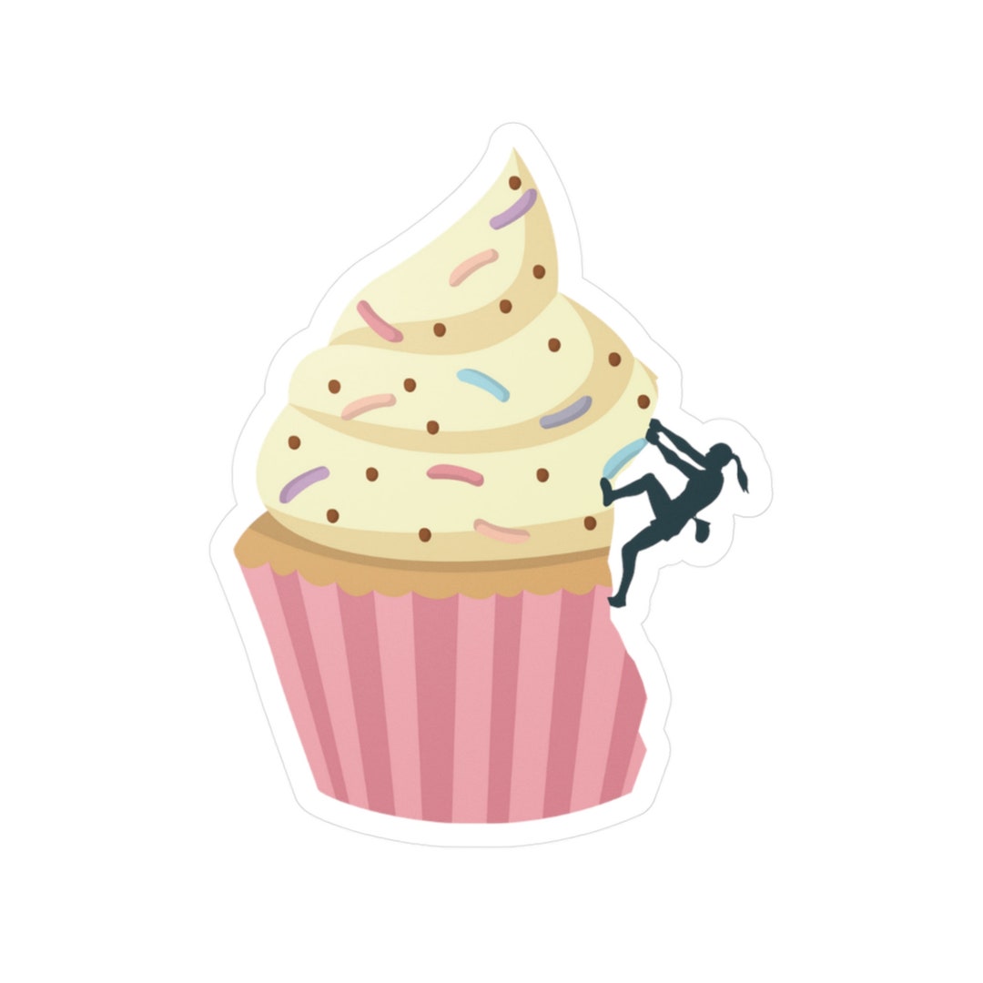 Rock Climbing Vinyl Cupcake Sticker: Adult Stickers, Water Bottle ...
