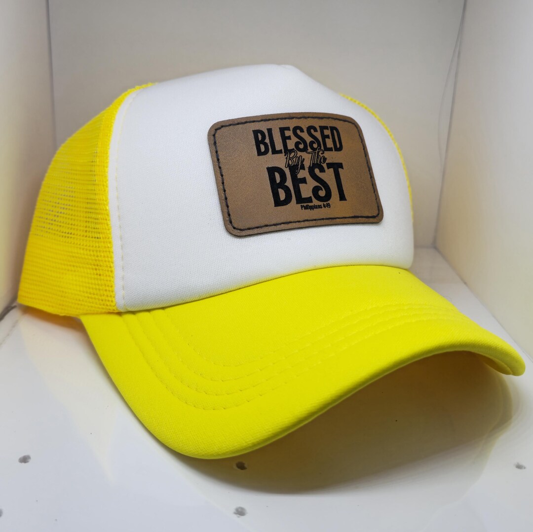 Blessed by the Best - Yellow and White - Trucker Hat - Etsy