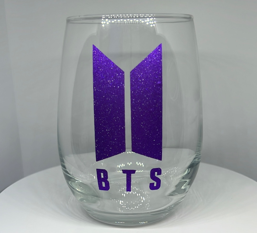 BTS Stemless Wine Glass | Bts Cup | Bts Personalized Wine Glass ...