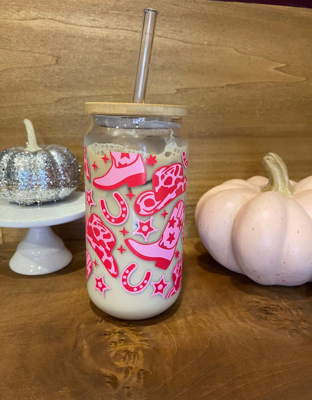 Pink Western Beer Can Glass // Cowboy Beer Can Glass // Gifts for Her ...