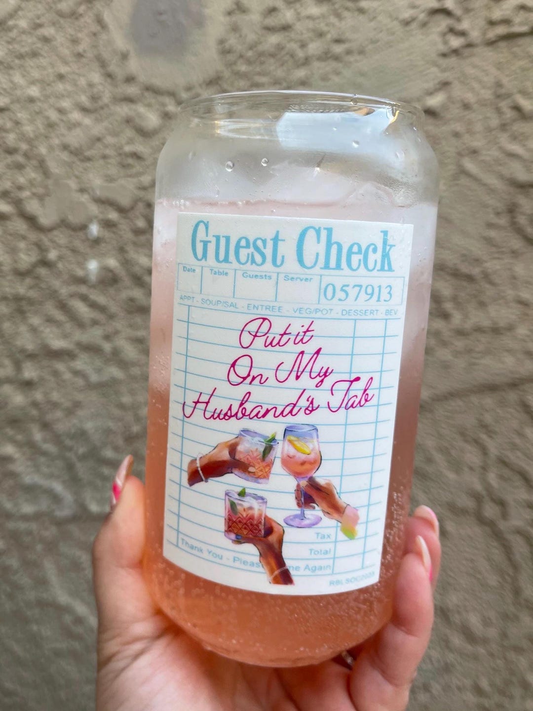 Put It on My Husband’s Tab Glass Cup // Iced Coffee Cup // Beer Can ...