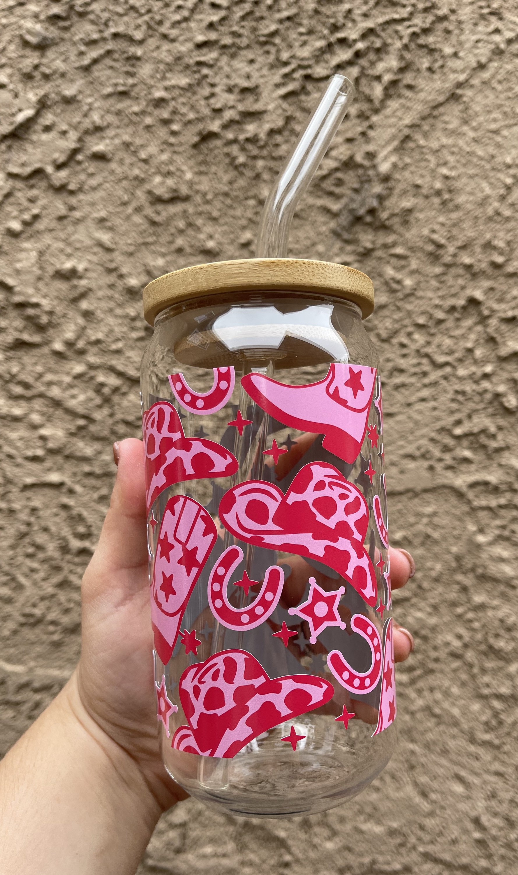 Pink Western Beer Can Glass // Cowboy Beer Can Glass // Gifts for Her ...