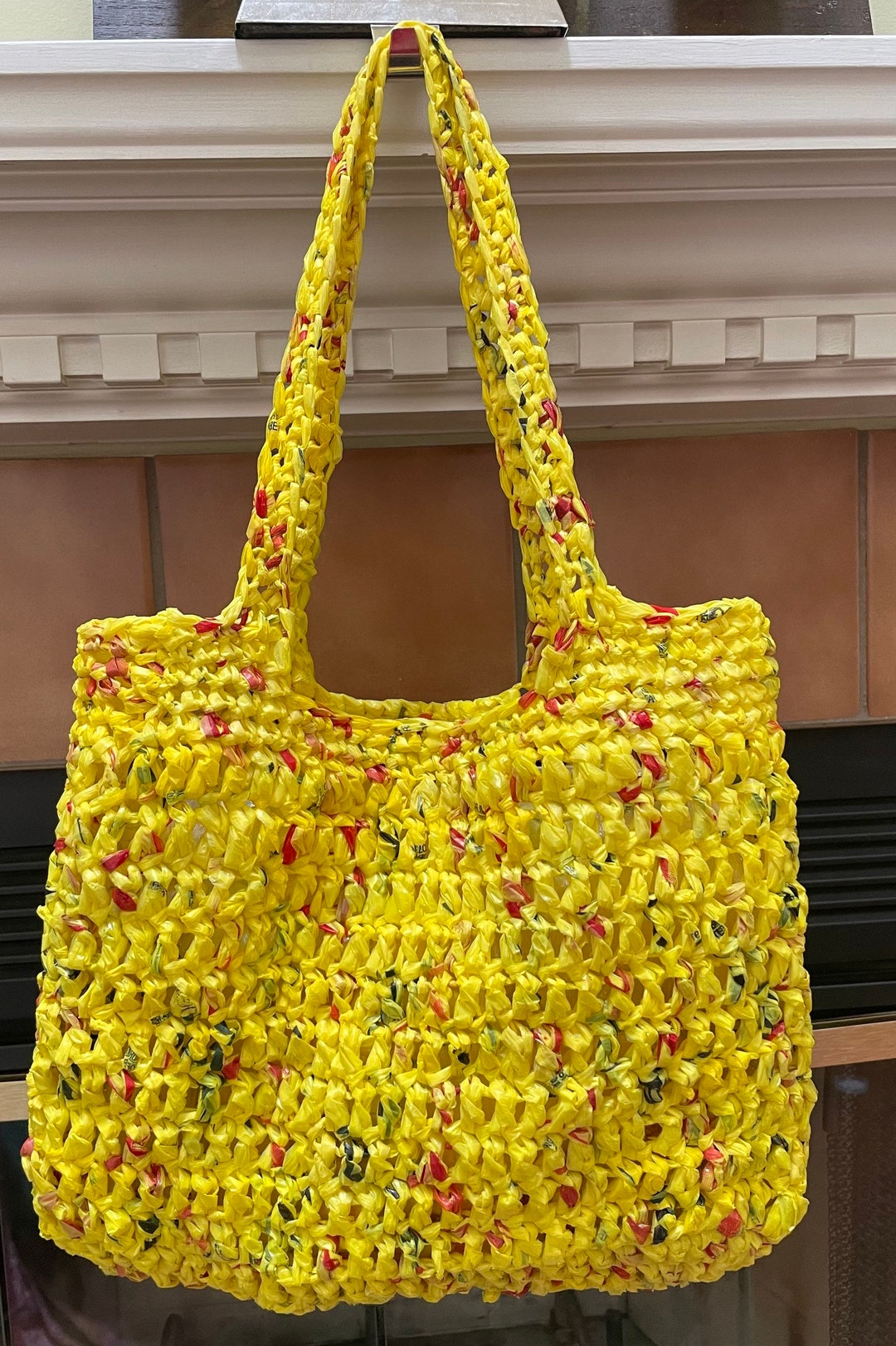 Plarn Tote Bag Yellow - Etsy