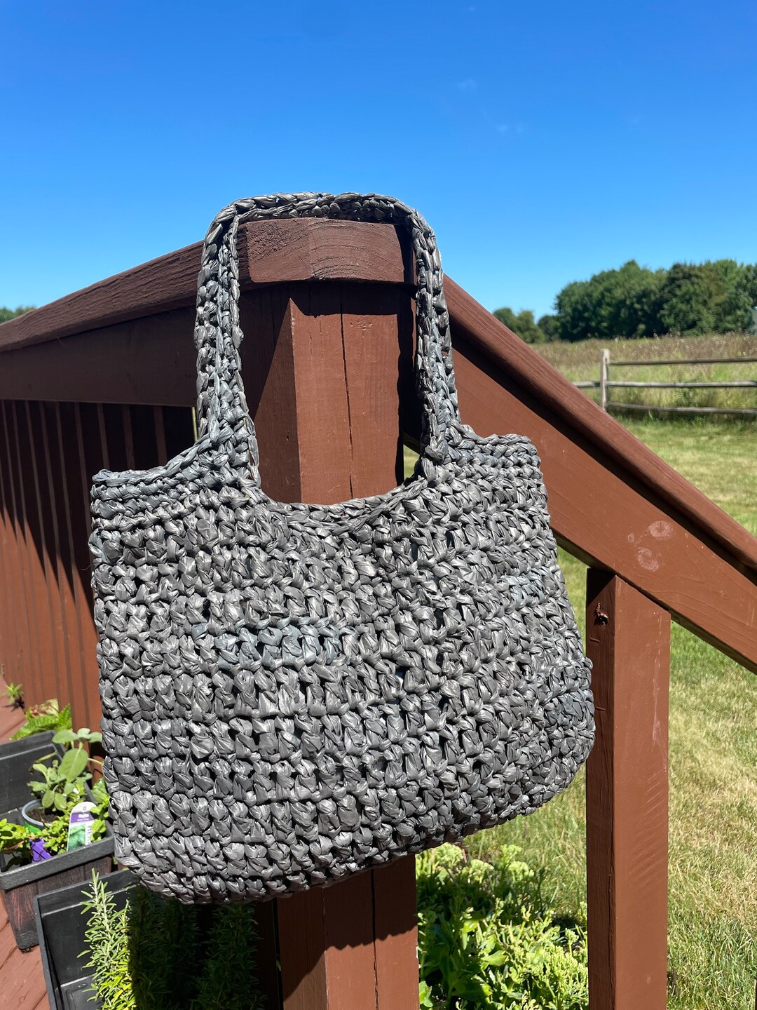 Gray Plarn Tote Bag - Etsy