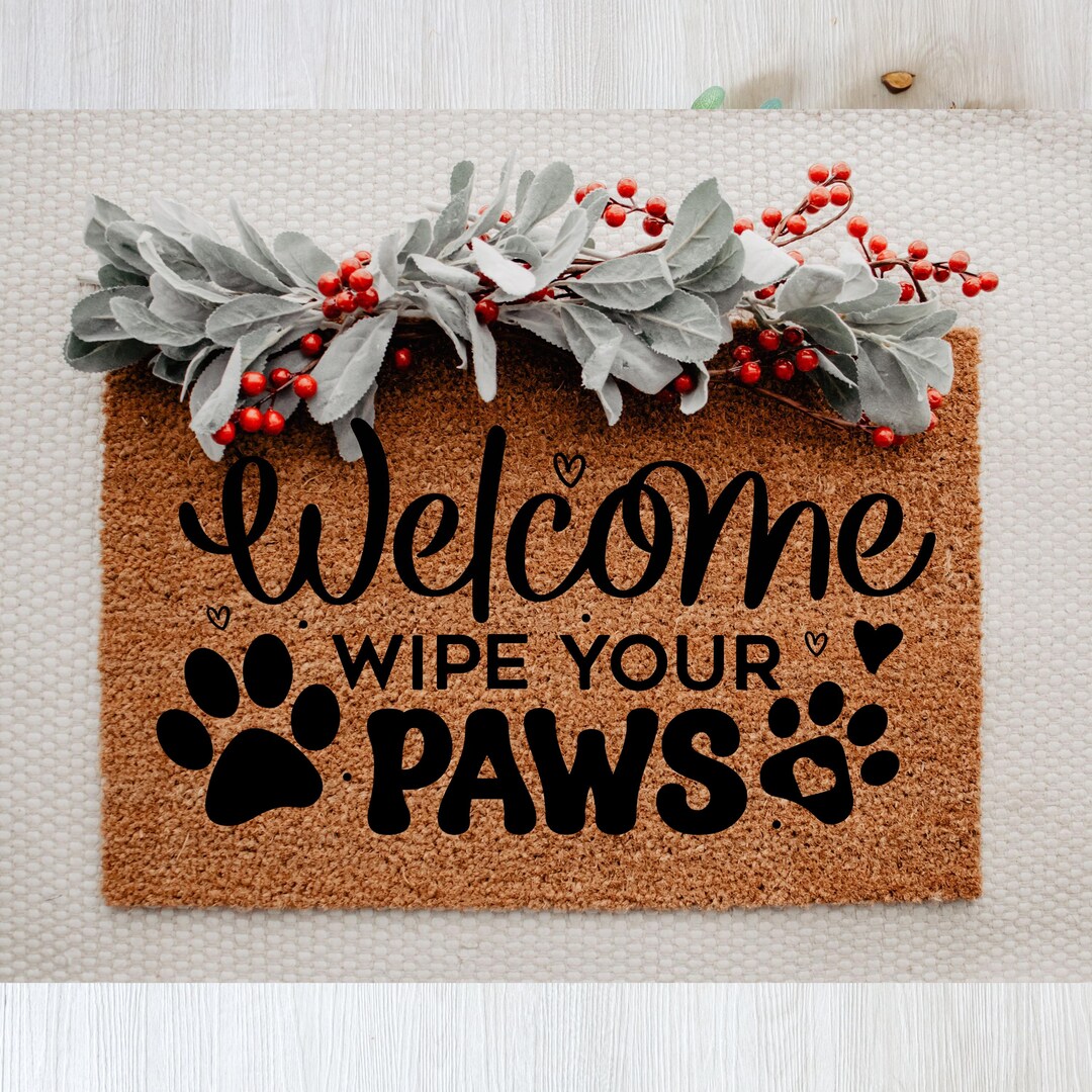 Wipe Your Paws Doormat – Funny Pet Welcome Mat for Dogs & Cats, Cute ...