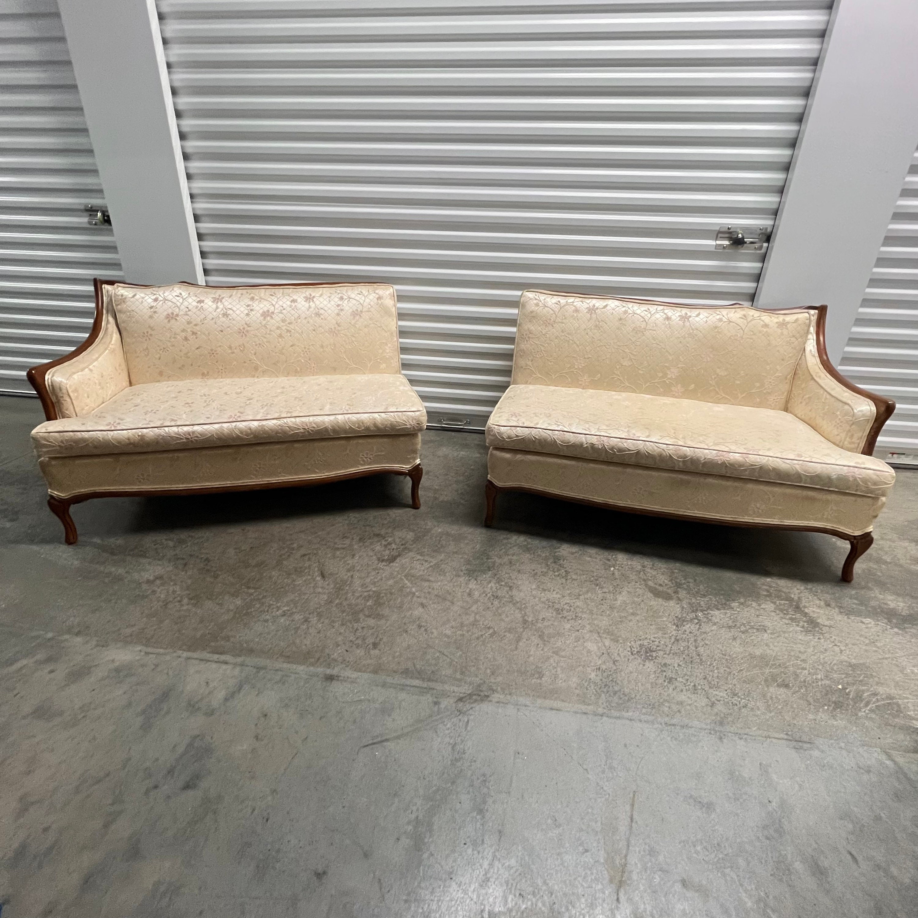 Victorian Brocade Double Sofa Pair Extra Long Settee Beige Cream - Etsy