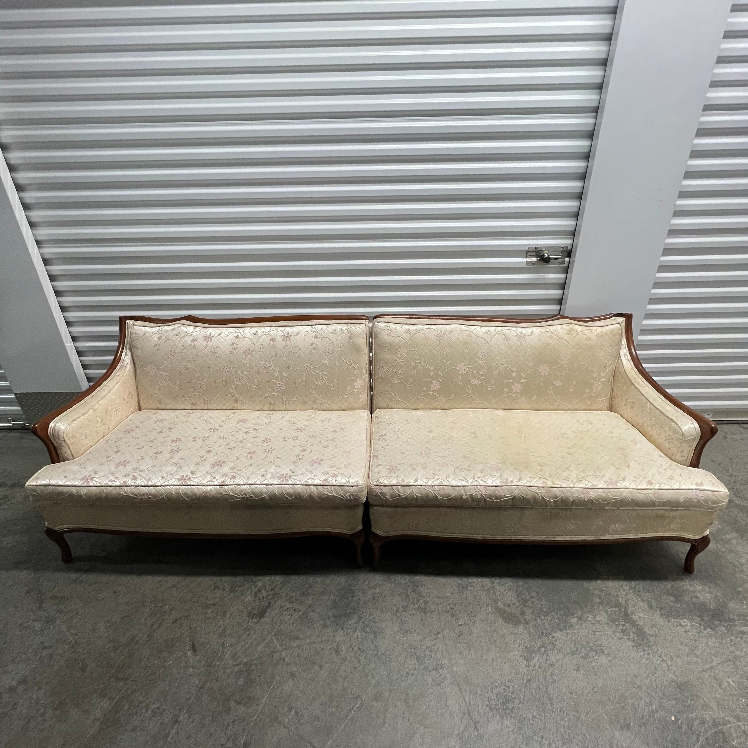 Victorian Brocade Double Sofa Pair Extra Long Settee Beige Cream - Etsy