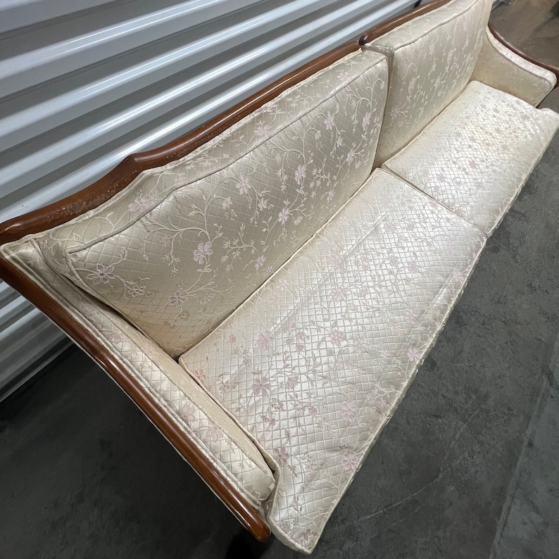 Victorian Brocade Double Sofa Pair Extra Long Settee Beige Cream - Etsy