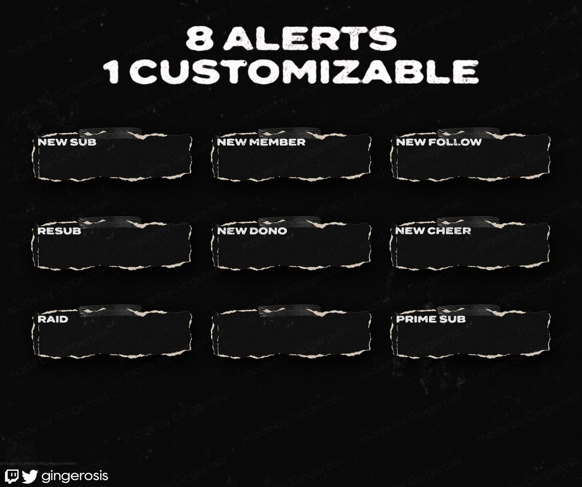 Grunge Twitch Stream Overlay Package | Stream Overlays | Panels ...