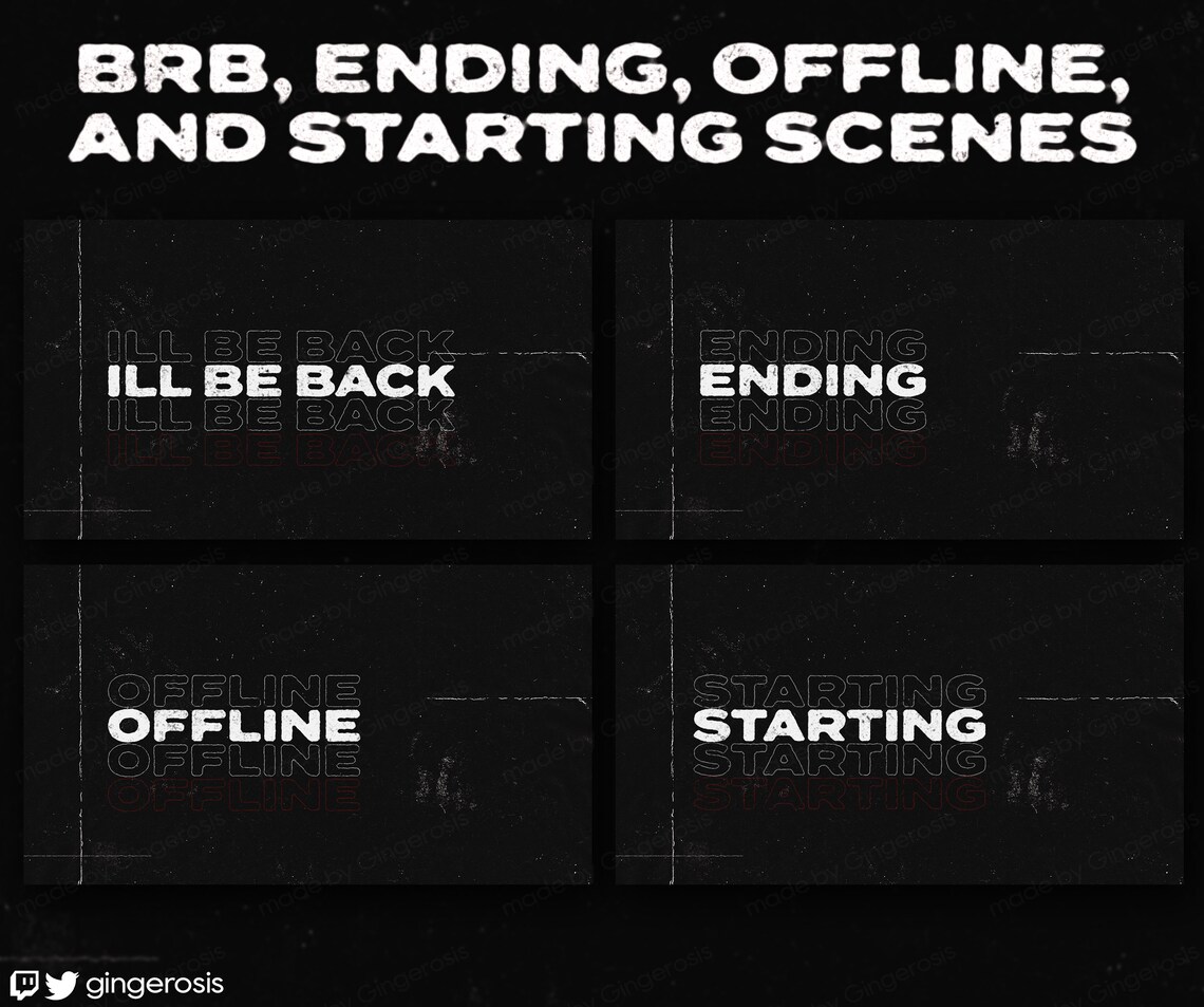 Grunge Twitch Stream Overlay Package | Stream Overlays | Panels ...