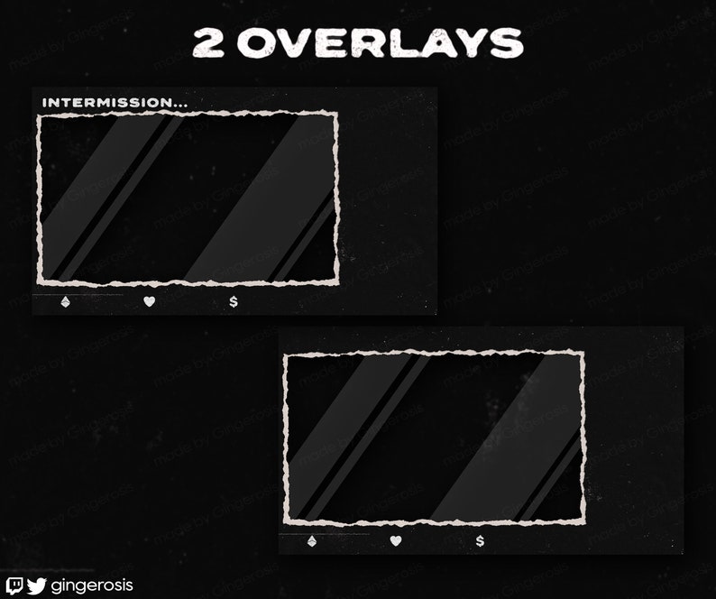 Grunge Twitch Stream Overlay Package Stream Overlays Panels Webcam ...