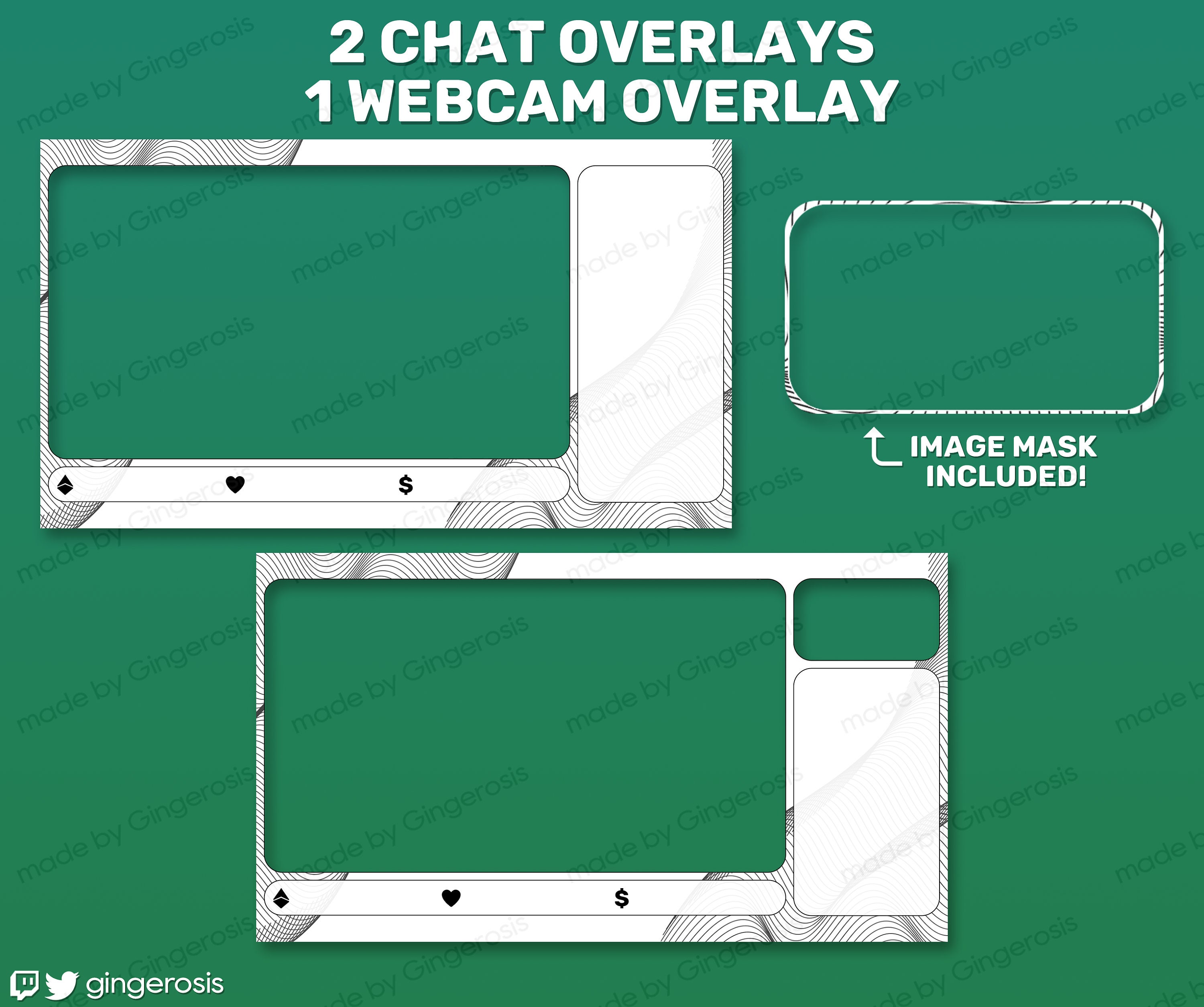 Animated White Geometric Wave Twitch Stream Overlay Package - Etsy