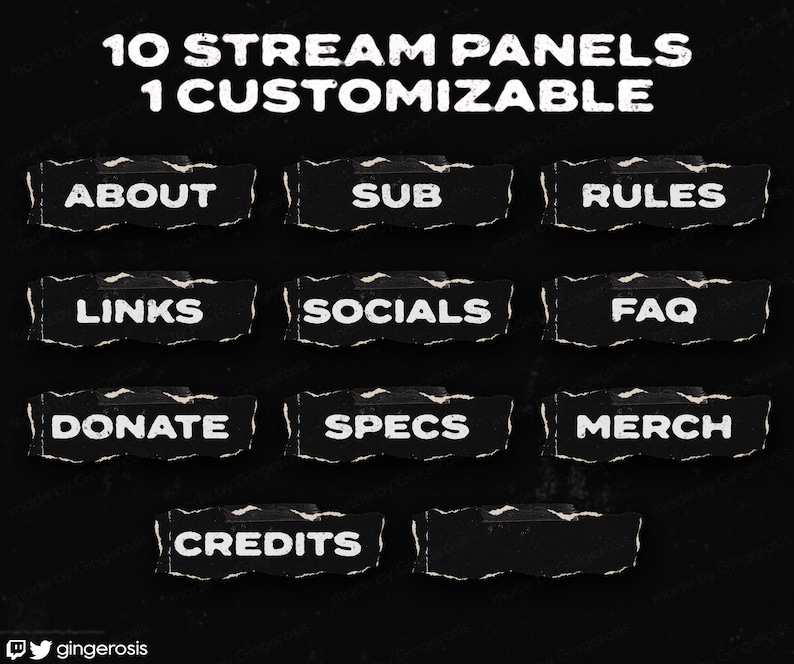 Grunge Twitch Stream Overlay Package | Stream Overlays | Panels ...