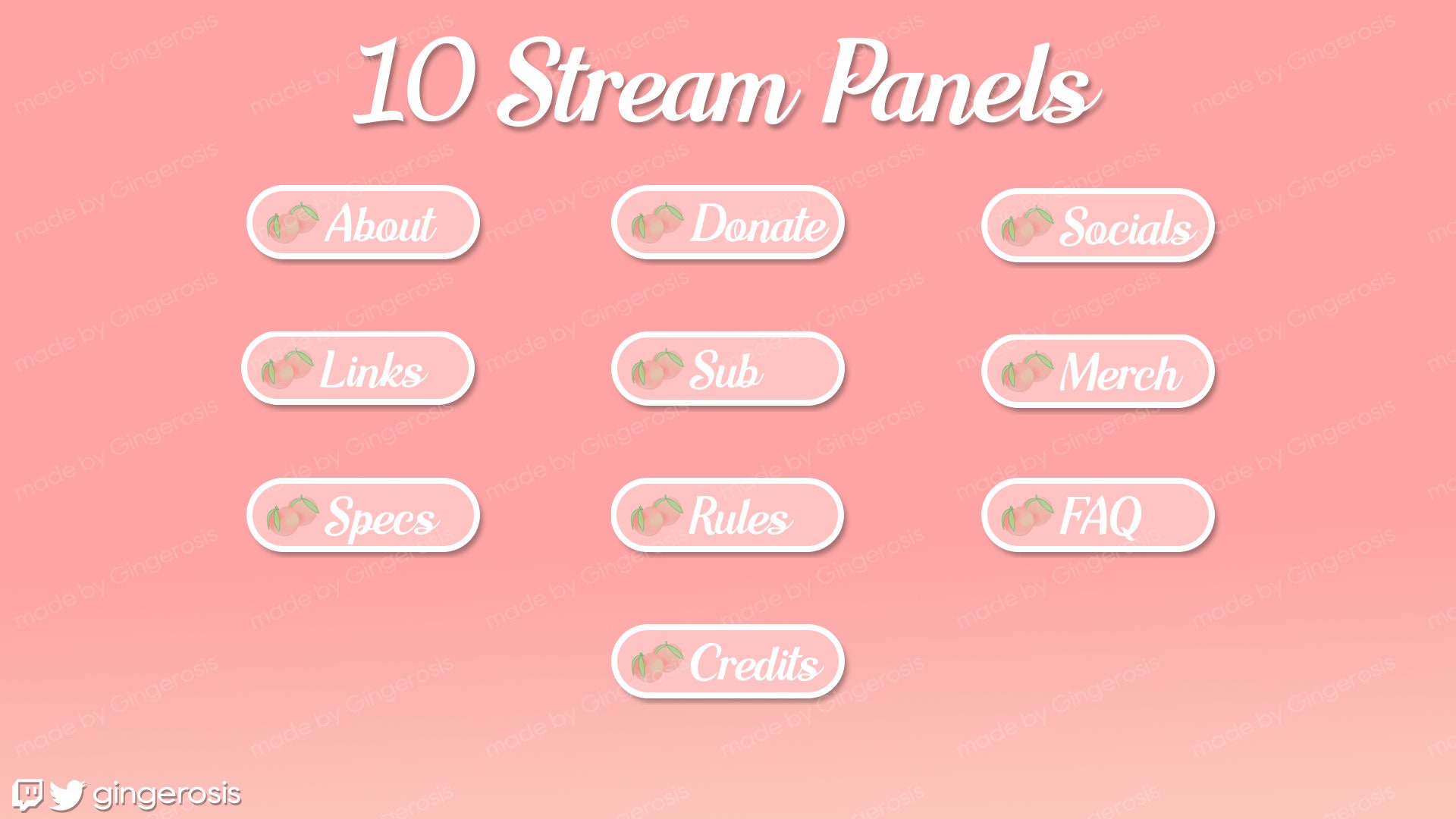Animated Pink Peach Twitch Stream Overlay Package - Etsy