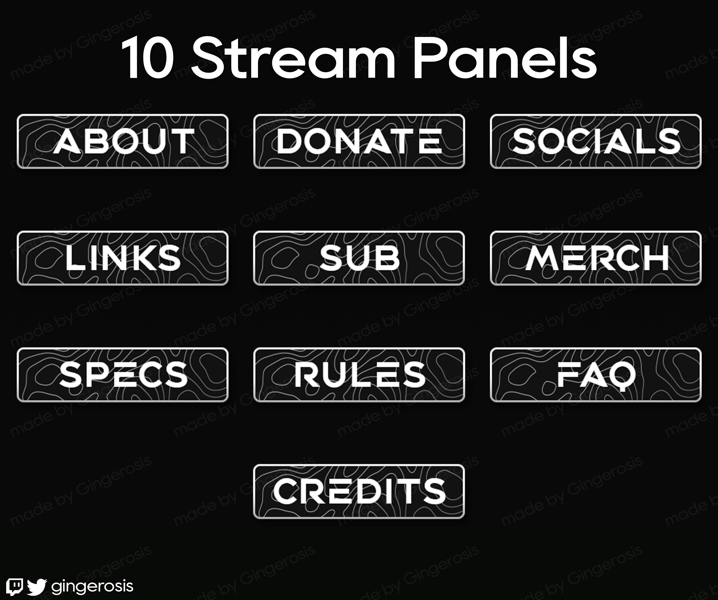 Animated White Topographic Twitch Stream Overlay Package - Etsy
