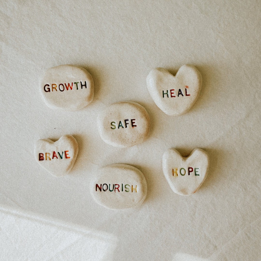 Mental Health/eating Disorder Recovery Worry Stones/grounding Rocks ...