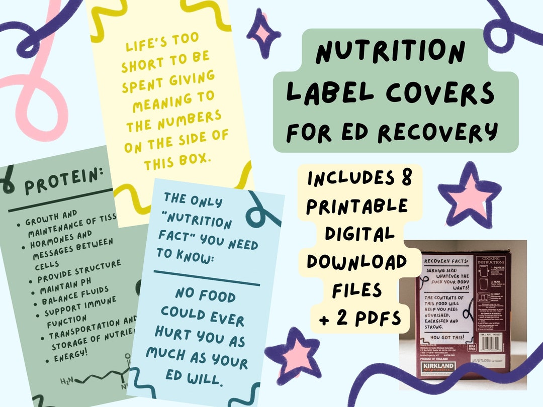 Nutrition Label Covers for Eating Disorder Recovery / - Etsy