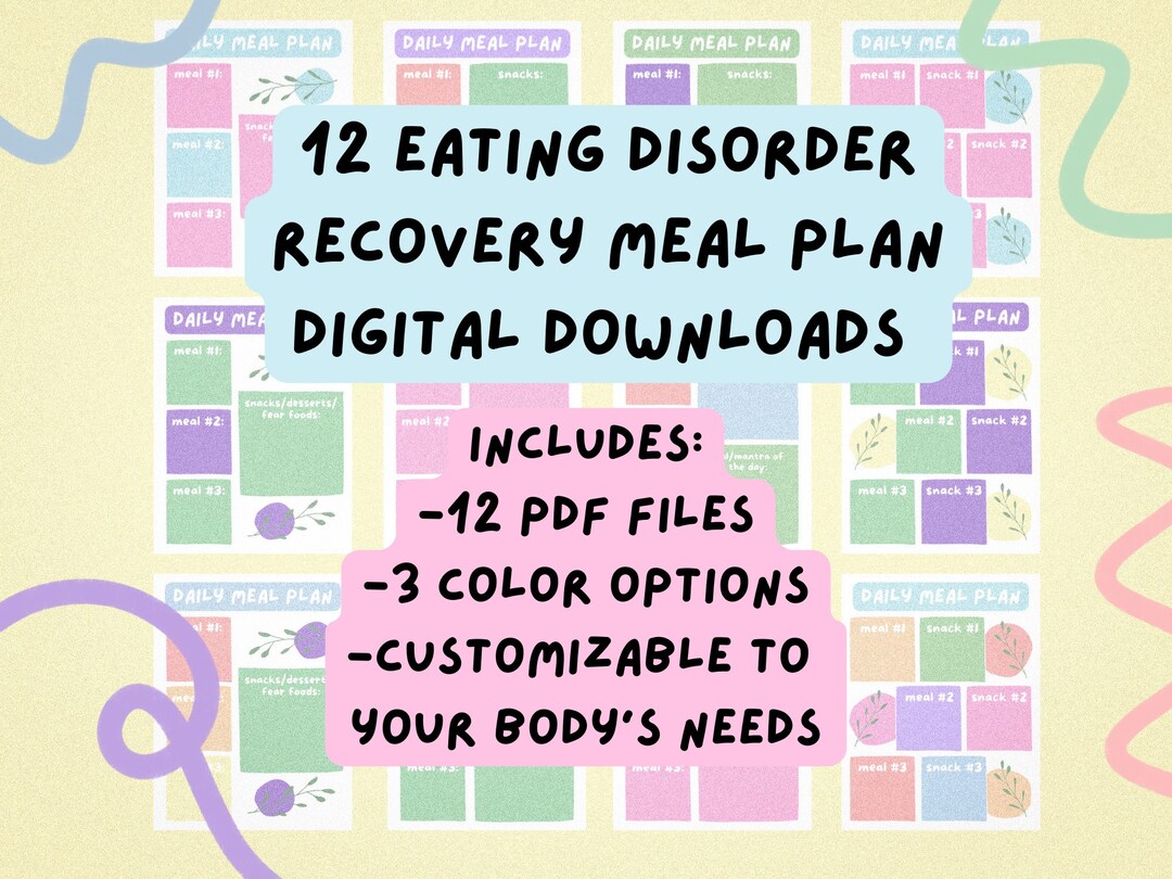 Daily Eating Disorder Recovery Meal Planner Digital Download Etsy