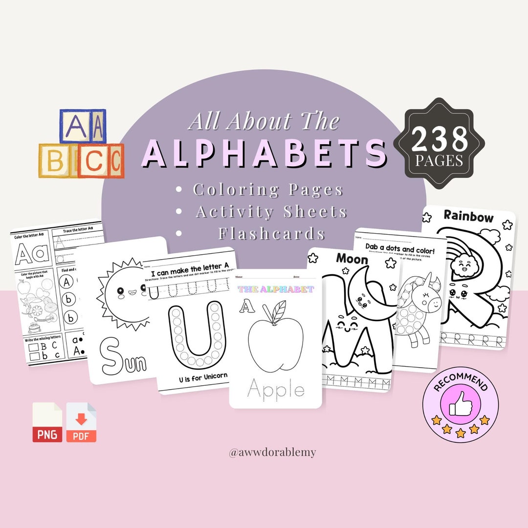 All About Alphabet Ultimate Preschool Activity Bundle Coloring Pages ...