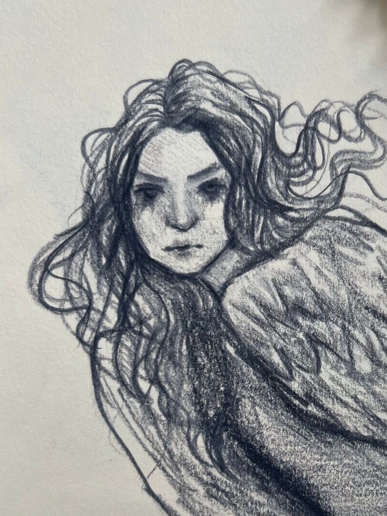 Ancient Greek Siren Drawing Mermaids and Sirens Series - Etsy