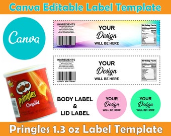 Pringles 1.3 Oz Labels Template Canva Editable Template Digital Item - Etsy
